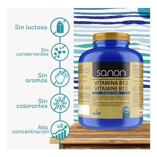 Sanon Vitamina B12 500mg 365caps | DocMorris PT