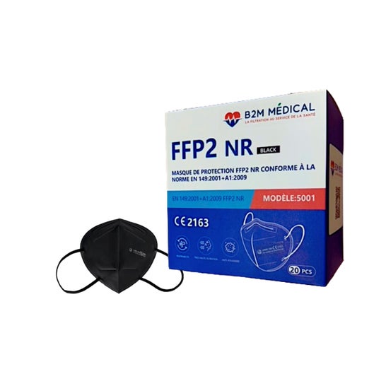 B2M FFP2 NR Máscara Médica FFP2 NR Máscara Negra 20uts | DocMorris PT